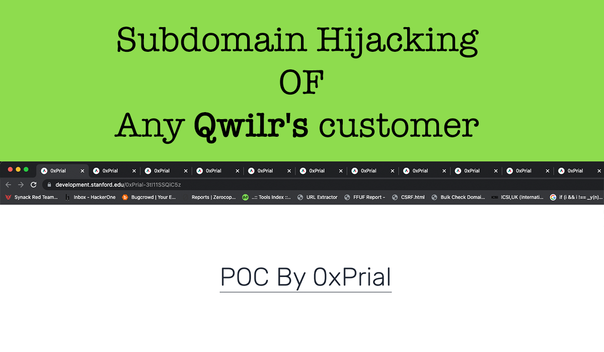 Subdomain Hijacking Of Any Qwilr’s Customer - 0xPrial
